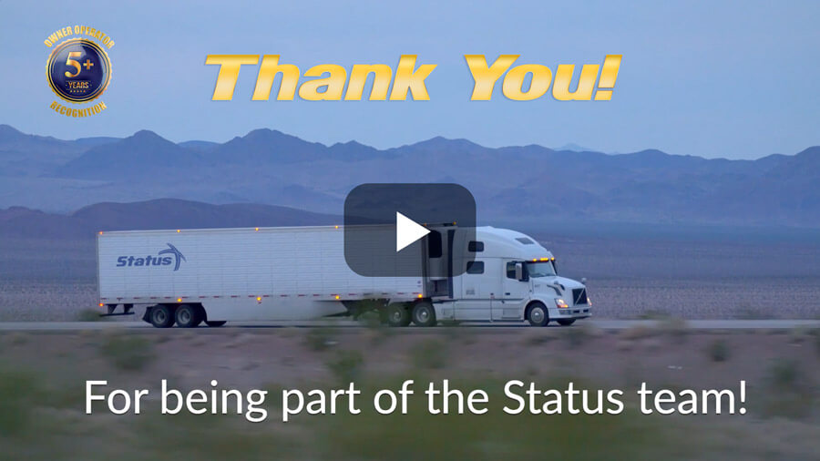 Status Transportation Owner Operator 5 Year Service Recognition ...
